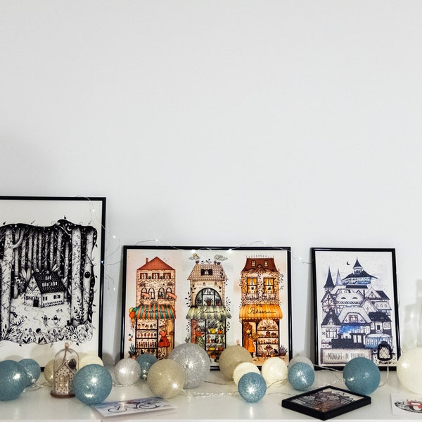 MAGIC LITTLE HOUSE Illustration / Drawing / Print / Poster / Fine Art ...