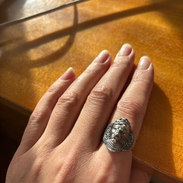 Sterling Silver Angry Wolf Signet Ring, Ring Wolf Head, Wolf Head Ring ...