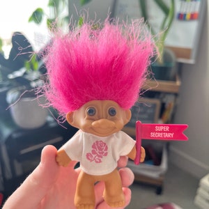 Vintage Ace Novelty Treasure Troll Doll, Red Hair, Red Star Jewel, Pink ...