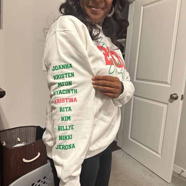 Personalized Line Sister Sweatshirt | Pink & Green, Pretty Girls ...