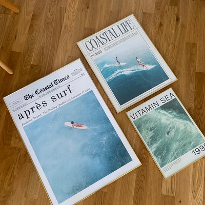 Surf Magazine Retro Poster, Surfer Cover, Summer 1995 Print, Beach ...