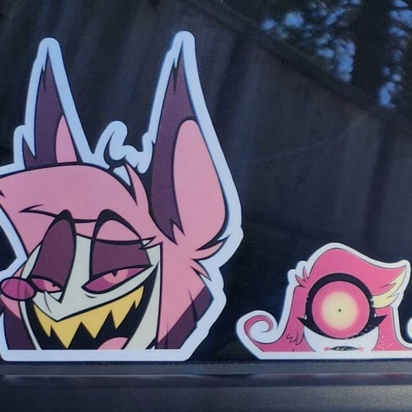 Alastor Car Window Peeker Sticker Hazbin Hotel Peeper Window Decal ...