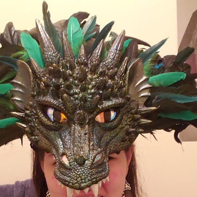Dragon Head Crown, Feather Headpiece, Shaman Headdress - Etsy