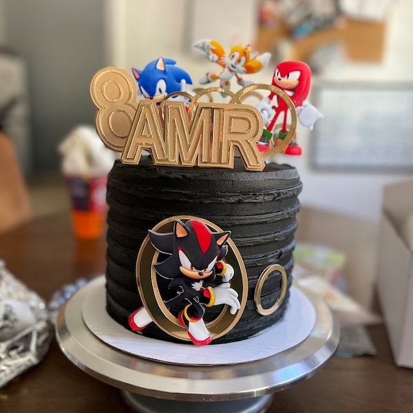 Sonic Shadow Cake Topper | Sonic Cake Topper | Sonic Shadow Party ...
