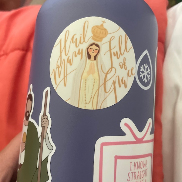 Our Lady of Fatima Sticker, Hail Mary Sticker, Marian Sticker, Mary ...