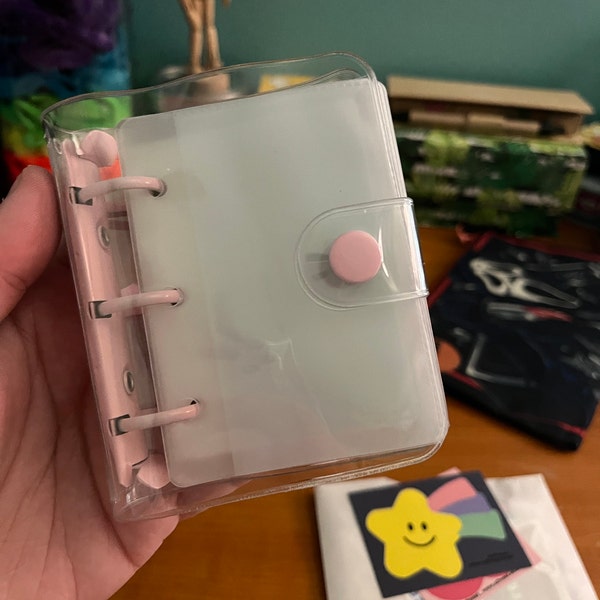 Creative Cute Transparent 3 Ring Mini Loose-leaf Hand Book Student ...