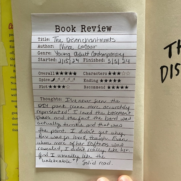 Book Review Notepad 5x8 Reading Notepad Black and White Journal Pages ...