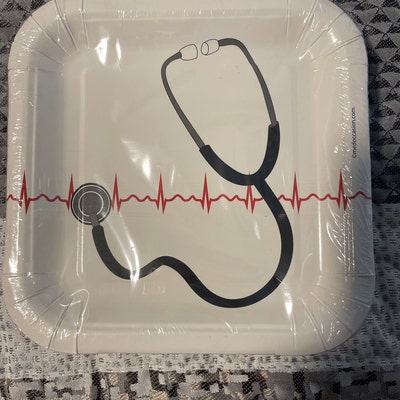 Stethoscope, White Coat Paper Party Plates for Medical Party, Dinner ...