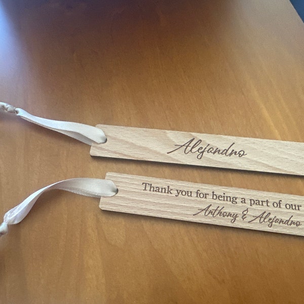 Bookmark Place Cards Double up as Wedding Favors - Personalized Wooden ...