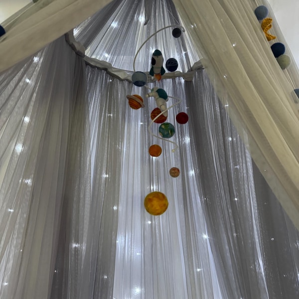 Solar System Mobile Nursery Outer Space Mobile Crib Felt Planets Mobile ...