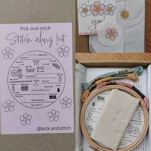 Stitch Along Embroidery Kit / Complete Beginner Embroidery Kit / Pick ...
