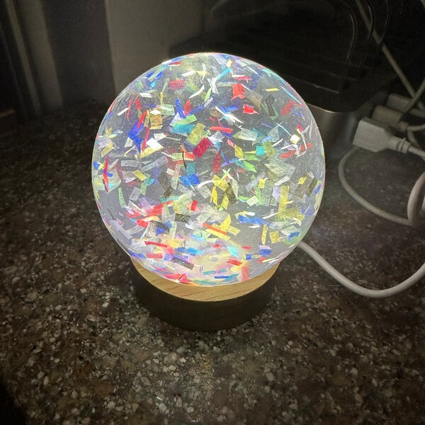 Detroit TS Eras Confetti Preserved in 3 Sphere With or Without Light ...