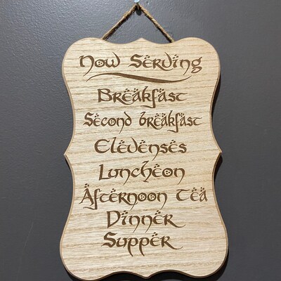 Scratch and Dent Sale Hobbit Daily Meals Engraved Plaque/sign. Very ...