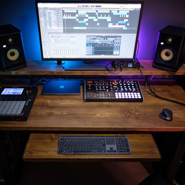 Add on - Sliding Keyboard & Mouse Tray | Adjustable Height | Black ...