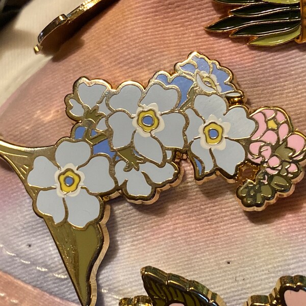 Spring Florals | Large Gold Hard Enamel Pins - Etsy