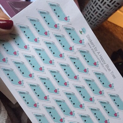 Happy Swimming Pool Reminder Cute Kawaii Planner Stickers Erin Condren ...