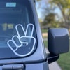 Peace Sign Fingers Wave - Peace Fingers Custom Sticker Decal - Custom ...