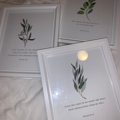 Set of 6 Psalms Bundle Printable, Scripture Wall Art, Christian Wall ...