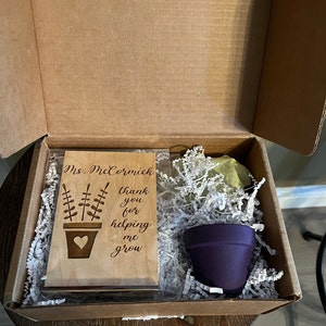 Teacher Appreciation Succulent Plant Gift Box: Thank You for Helping Me ...