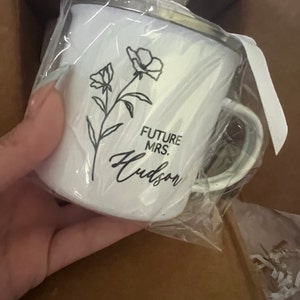 Future Mrs Mug, Flower Bride to Be Personalized Camp Mug or Glass Clear ...