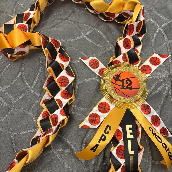 Basketball Ribbon Lei/graduation Leis/ Senior Night/sport Night/spirit ...