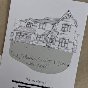 Custom Home Illustration, New Home Drawing, Personalized Housewarming ...