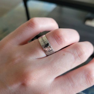 Custom Word Ring Inside Engraved Ring Dainty Name Ring Personalized ...