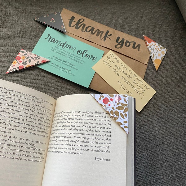 Corner Bookmarks, Paper Corner Bookmarks, Folded Corner Bookmarks ...