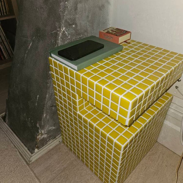 Mirror Table. Tile Cube Tile Column Handmade Tile Plinth Tile Pedestal ...