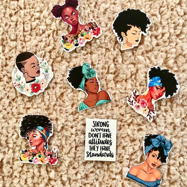 Inspo Sticker Pack Black Girl Planner Stickers Black Woman Handmade ...