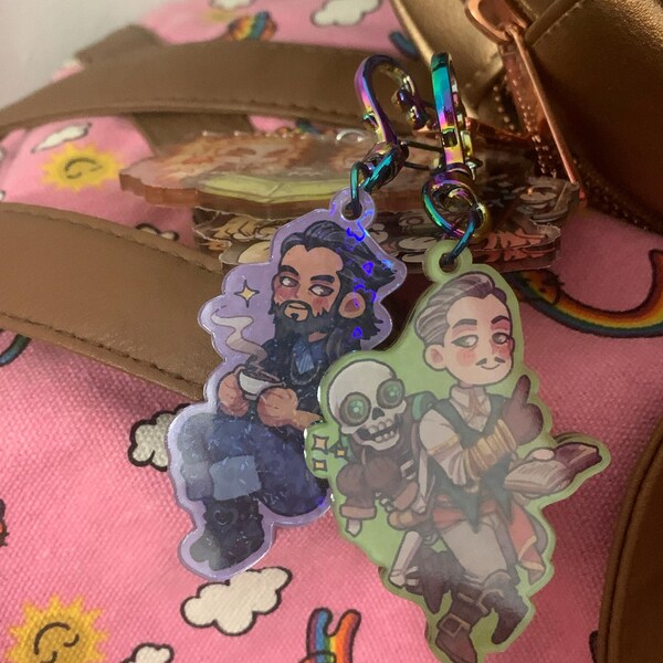 DAV Keychains, 2 Inch Acrylic Charms With Heart Clasp and Holographic ...