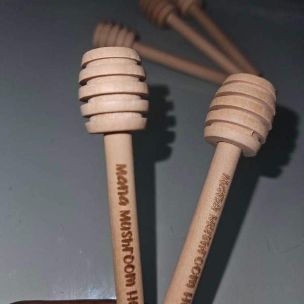 100 Pieces Wooden Honey Dippers Custom Engraved Wedding Party Favors ...