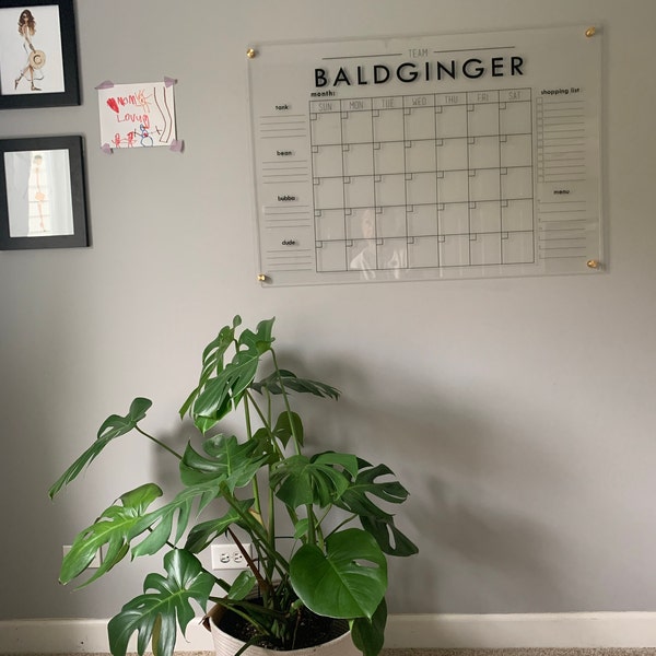 Custom Acrylic Calendar W/ Notes Box, Priorities Box, and Reminders Box ...