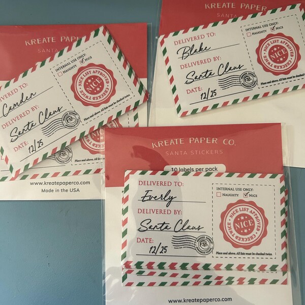 Official Santa Label | Santa Claus Gift Tag Stickers | Personalized ...