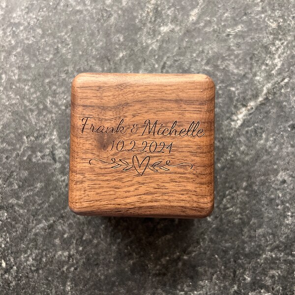 Personalized Wedding Ring Box Custom Wood Ring Box Engagement Ring Box ...