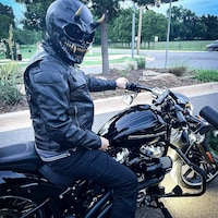 The Black Demon Skull Motorcycle Helmet Custom DOT and ECE - Etsy Singapore