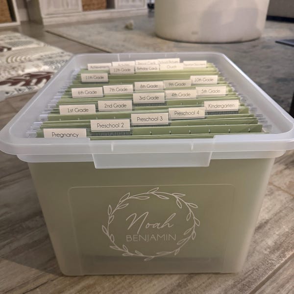 Personalized Kids Memory File Box: School Milestone Keepsake - Etsy