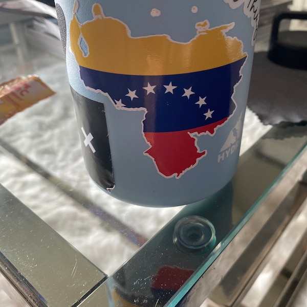 2 Pieces Venezuela Outline Map Flag Vinyl Decals Stickers Full Color ...