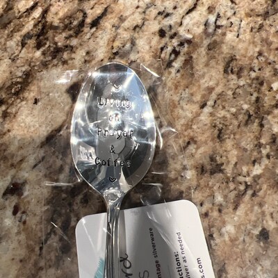 Custom Name Good Morning Spoon, Vintage Handstamped Coffee Spoons ...