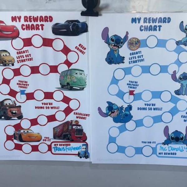 Cars Pixar Reward Chart for Kids, Chore Chart, Behaviour Chart, Digital ...