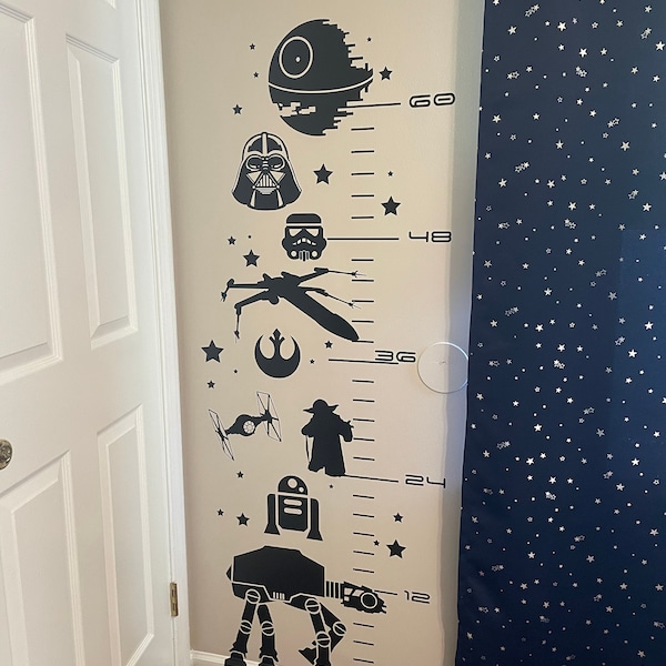 Star Wars Inspired Grow Chart Decal, Child Growth Chart, Mandalorian ...
