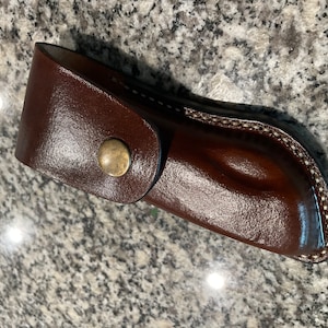 Horizontal Leather Sheath for Buck 110 Folding Hunter Knife / Buck 112 ...