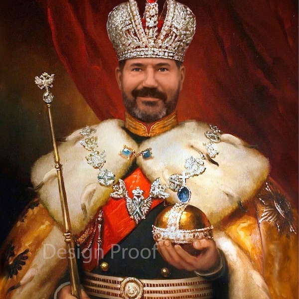 Personalized King Portrait for Him, Royal Historical Portrait ...