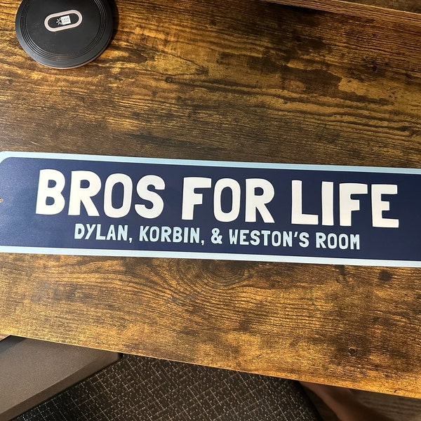 Bros for Life Sign, Custom Boy Brothers Name Bedroom Sign, Personalized ...