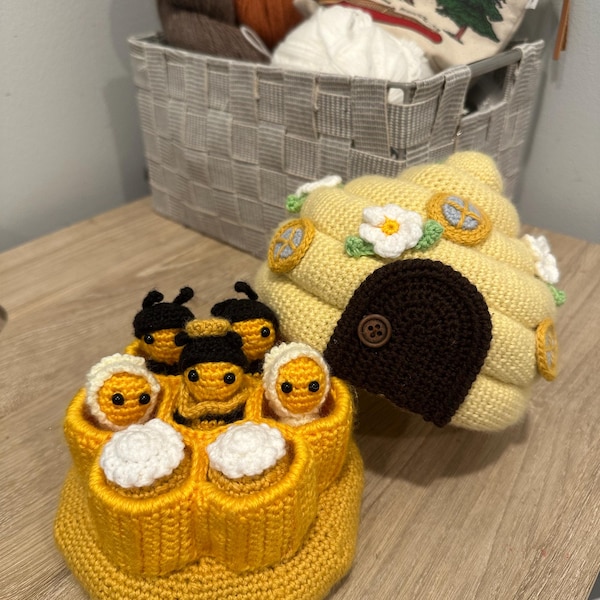 Beehive With Bees Crochet Pattern - Etsy