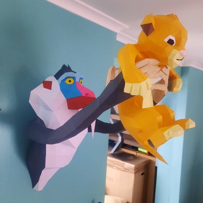 Metal Banny, Banny Low Poly, PDF DXF Template, Low Poly, Paper Banny, DIY, Gift Wall Decor for ...