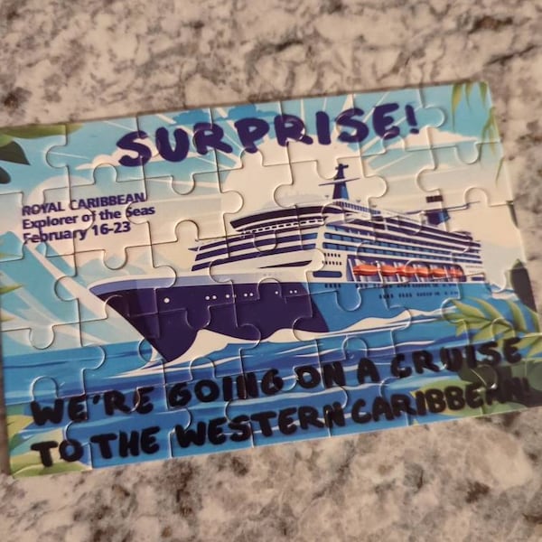 Surprise Cruise Reveal Puzzle, Personalized Destination Travel Jigsaw ...