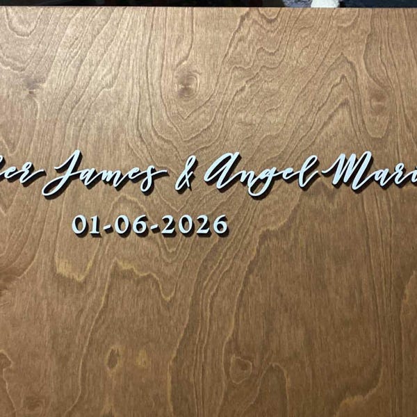 3D Name Sign | 3D Wedding Welcome Sign | Custom Wood Wedding Sign ...