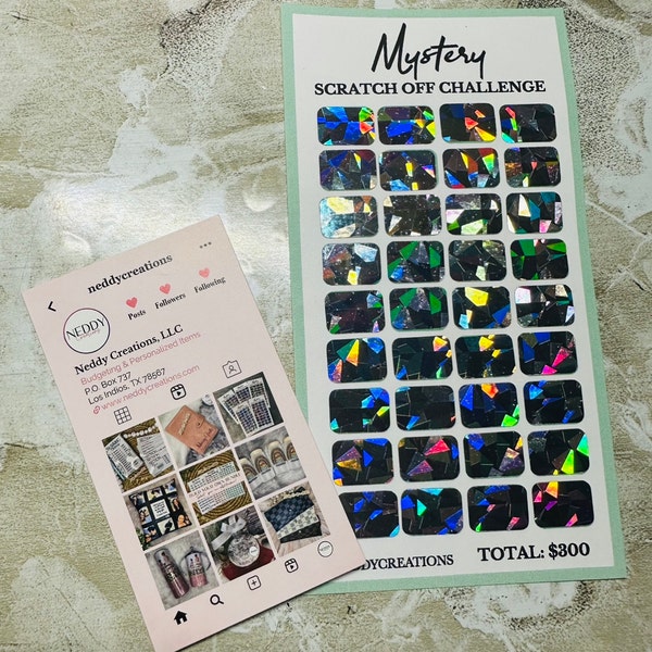 Mystery Savings Scratch off Challenge Tracker - Etsy