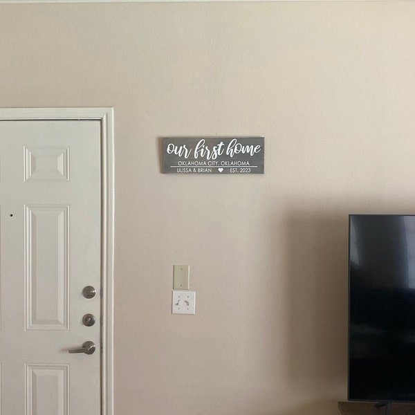 New Home Sign Our First Home With Address-family Name-est Date ...